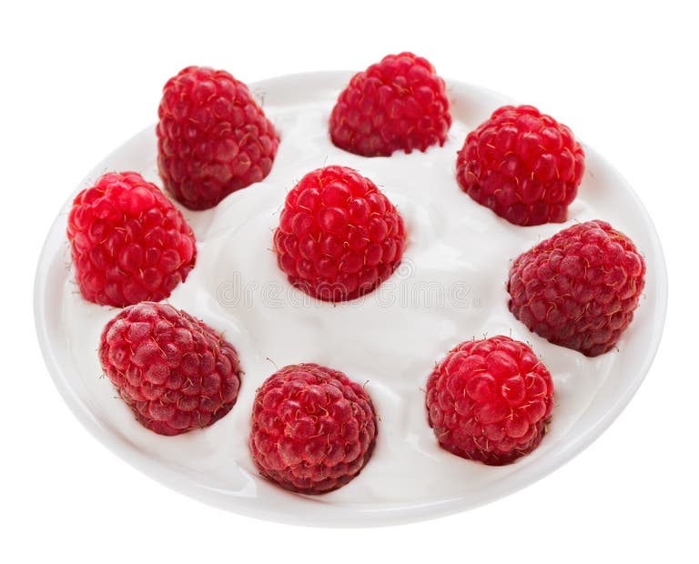 Red Ripe Raspberry Fruit in Small Round Plate Stock Photo - Image of ...