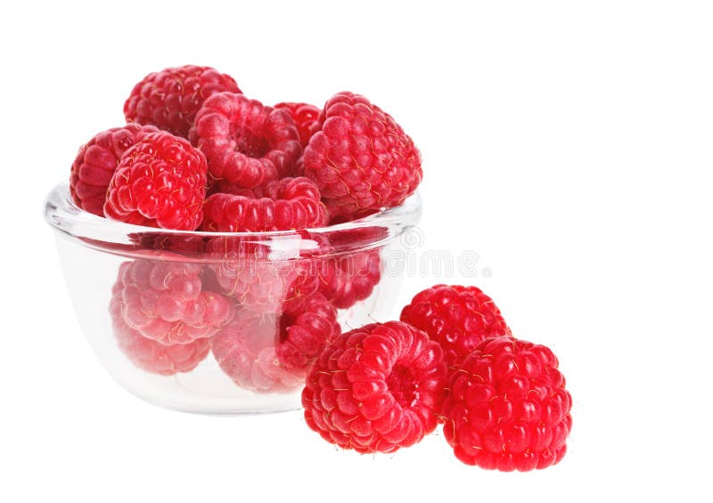 Red Ripe Raspberry Fruit in Transparent Glass Stock Photo - Image of ...