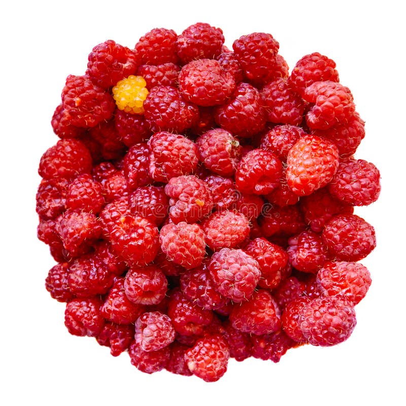 Red Ripe Raspberry, Tasty Berries. Isolated on White Background Stock ...