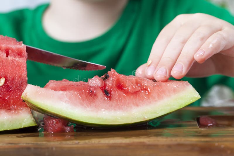 Red Ripe Watermelon Cut into Pieces Stock Image - Image of summer ...