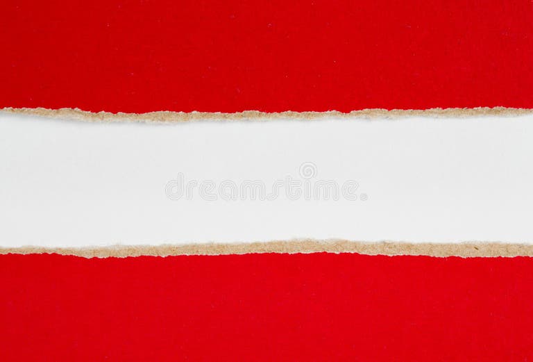 Red Riped Paper Over White Background Stock Photo - Image of clean ...