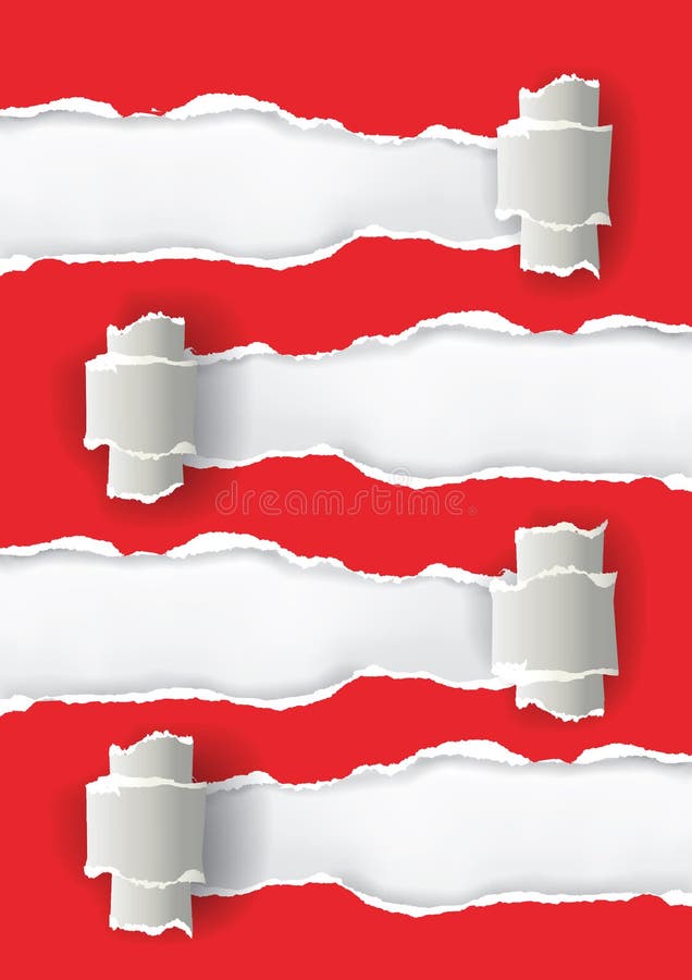 Red ripped paper stock vector. Illustration of sample - 56185556