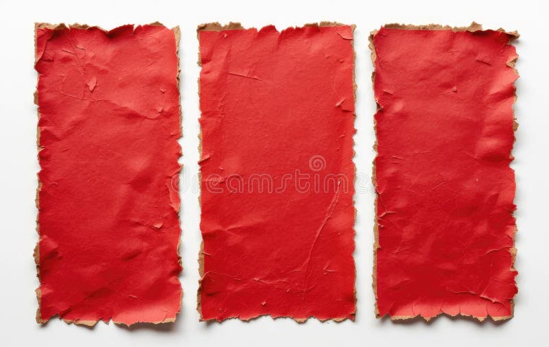 Red Ripped Paper Textures on White Background, Design Elements Stock ...