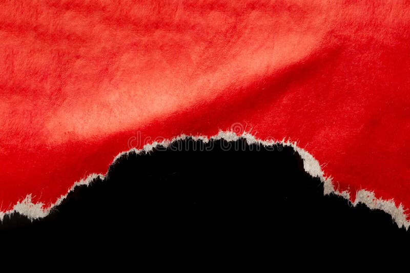 Red Ripped Paper Torn Edges Strips Isolated on Black Background Stock ...
