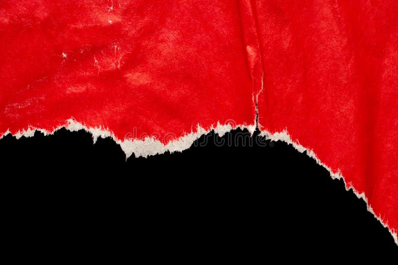 Red Ripped Paper Torn Edges Strips Isolated on Black Background Stock ...