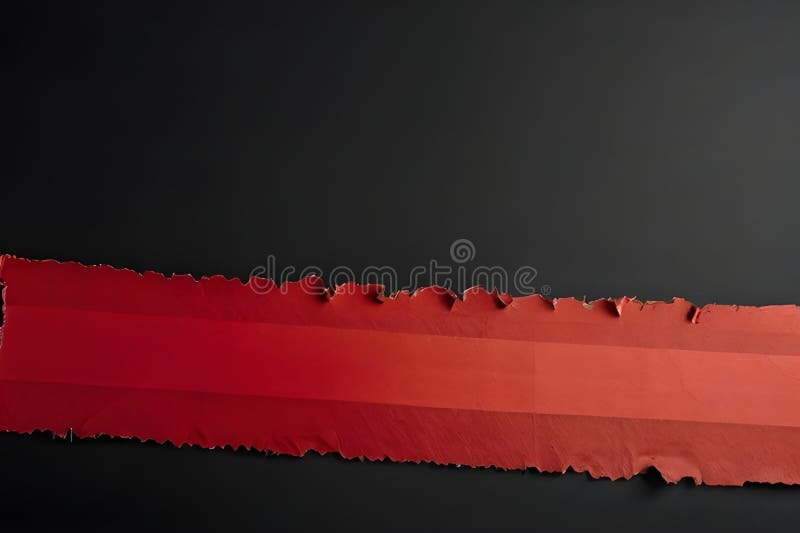 Red Ripped Paper Torn Edges Strips Isolated on Black Background Stock ...