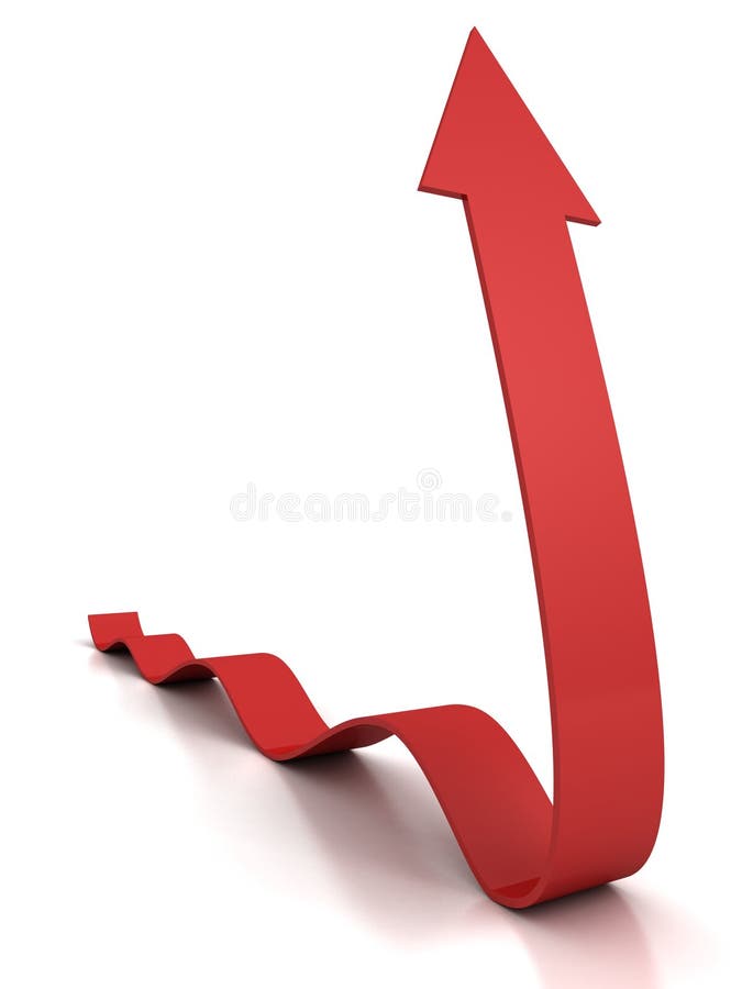 Red Rising Arrow Growing Up Stock Illustration - Illustration of ...