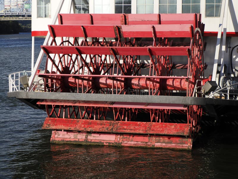 Red Riverboat Wheel Detail Close Up Stock Image - Image of cruise ...