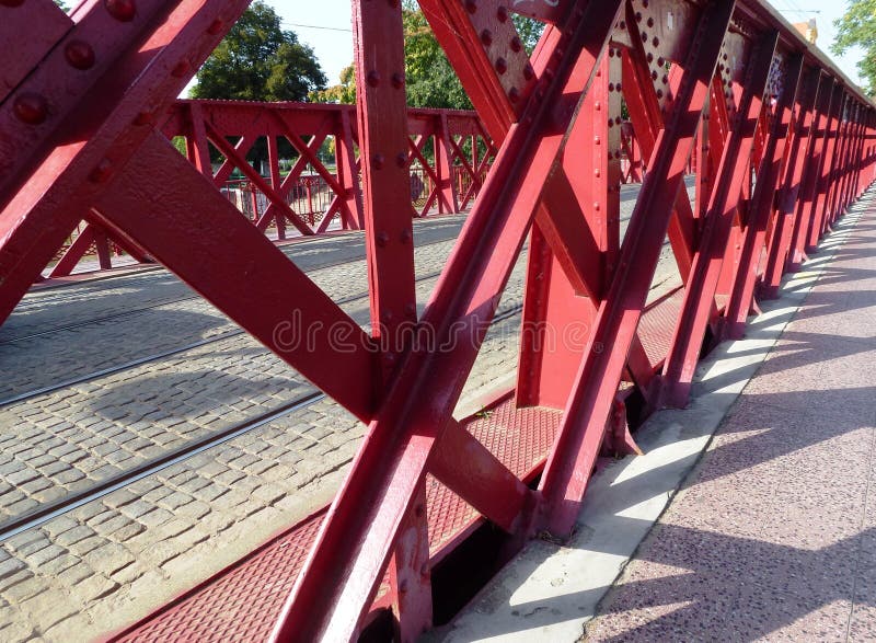 A red rivet bridge stock photo. Image of landmark, monument - 26307710