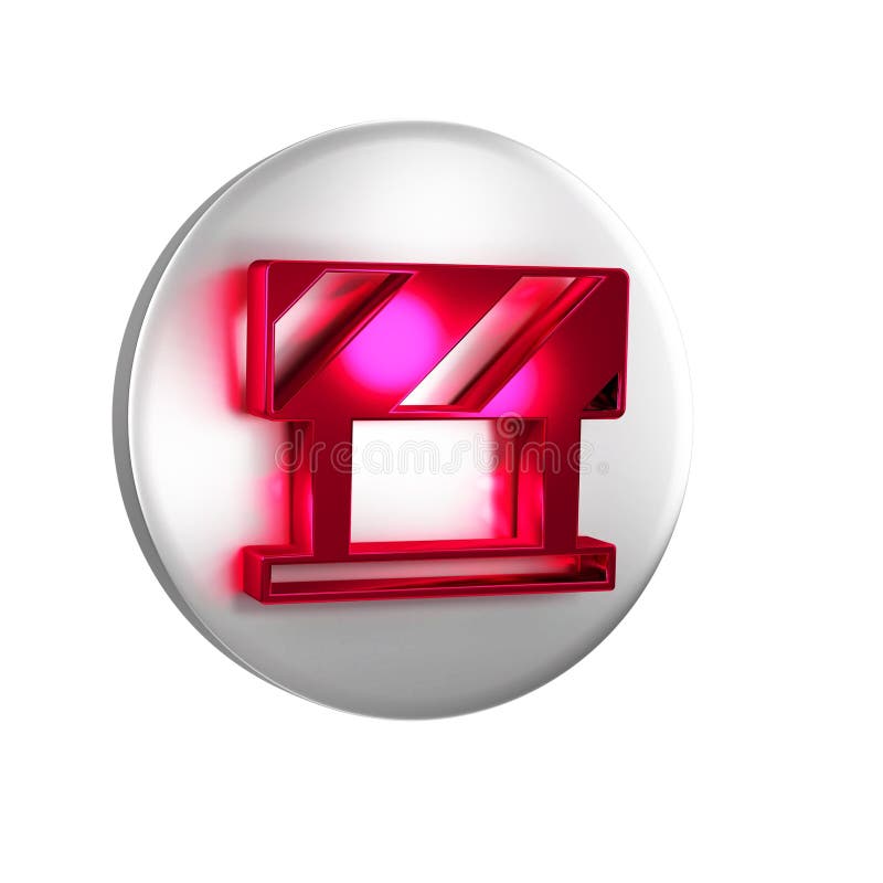 Red Road Barrier Icon Isolated on Transparent Background. Symbol of ...