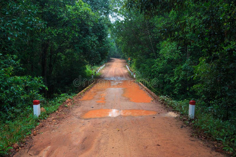 Red Road in Jungles of Phu Quoc Island Stock Image - Image of quoc ...