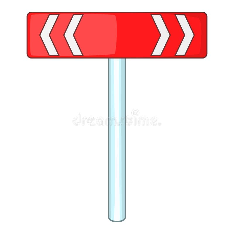 Red Road Sign Direction Pointer Icon Cartoon Style Stock Vector ...