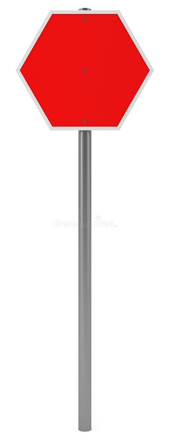 Red Road Sign Isolated on White Stock Illustration - Illustration of ...