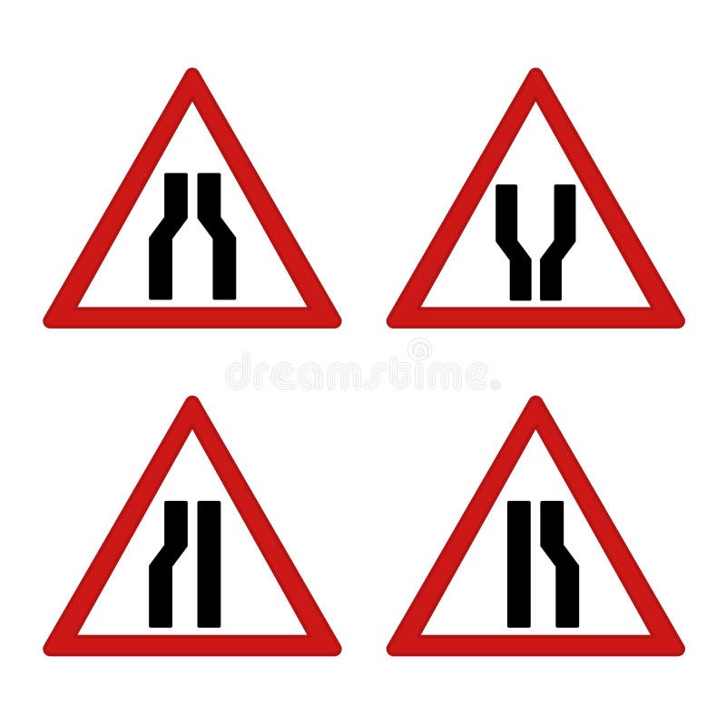 Red Road Signs. stock vector. Illustration of symbol - 341044985