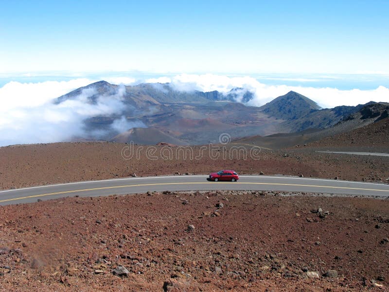 Red Road to the Volcano stock image. Image of street, road - 73073