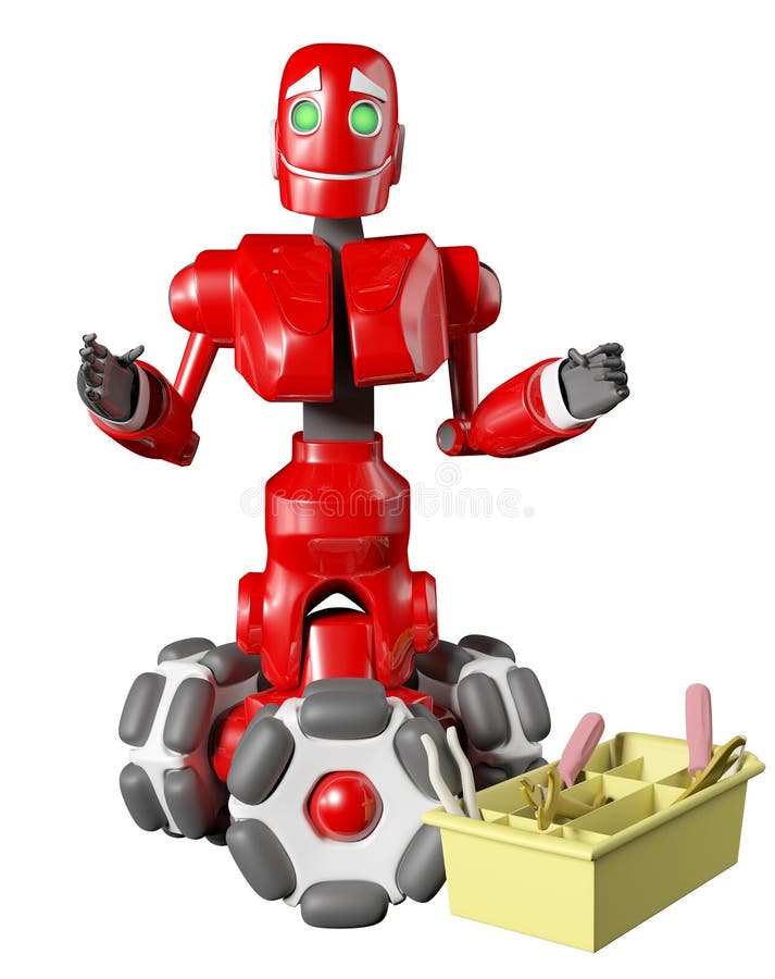 The red robot stock illustration. Illustration of treat - 22813122