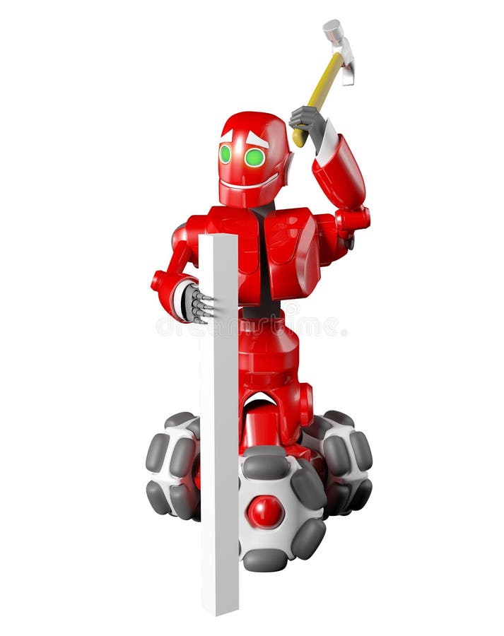 The red robot stock illustration. Illustration of advertisement - 22738992