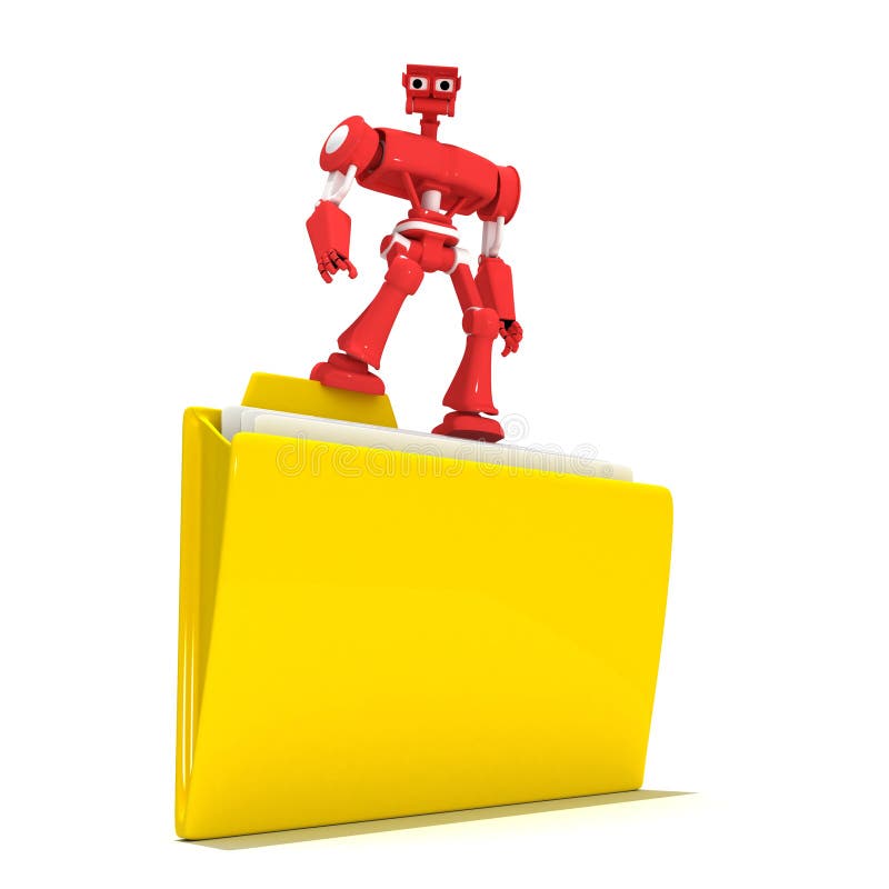 Red robot stock illustration. Illustration of office, file - 8150338