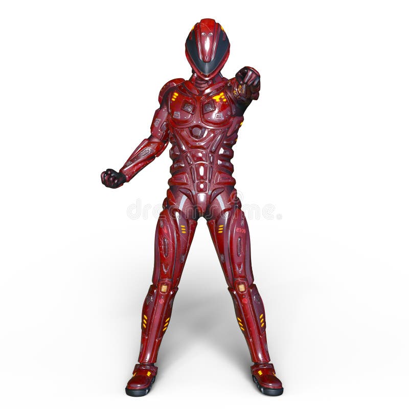 Red robot stock illustration. Illustration of cyborg - 95875328