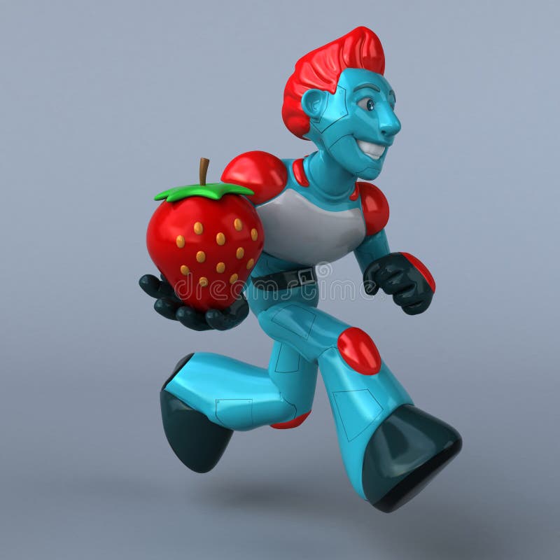 Red Robot - 3D Illustration Stock Illustration - Illustration of chrome ...