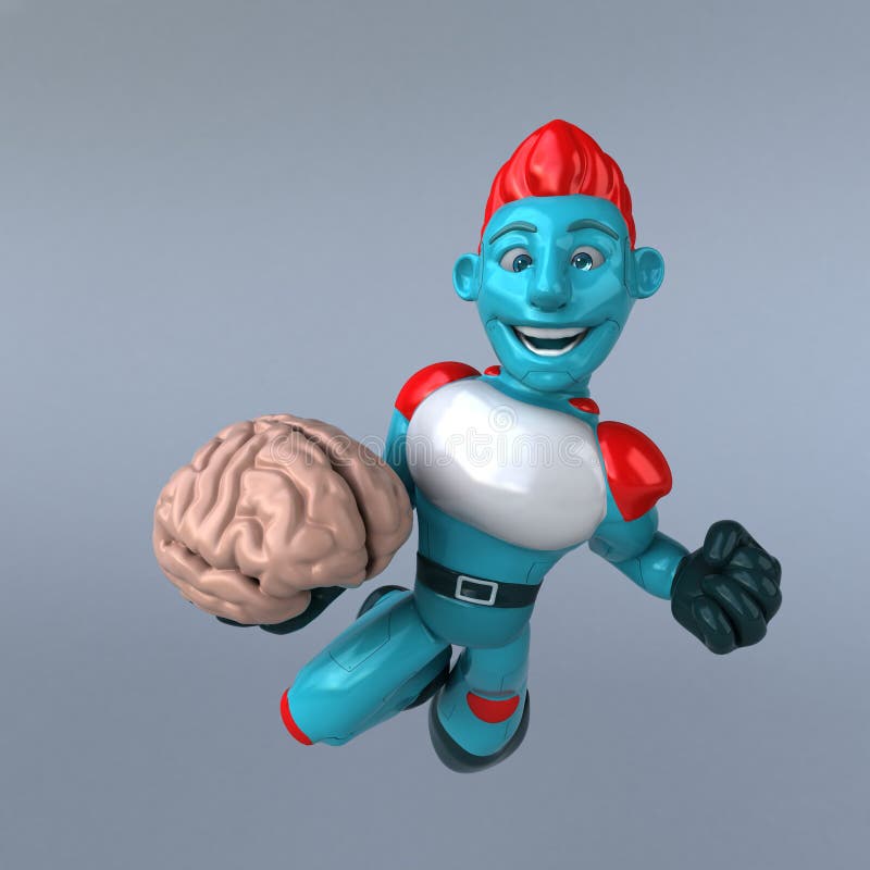 Red Robot - 3D Illustration Stock Illustration - Illustration of ...