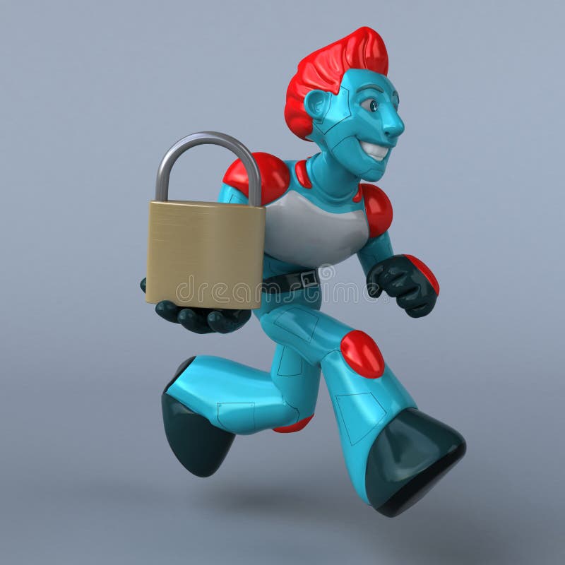 Red Robot - 3D Illustration Stock Illustration - Illustration of system ...