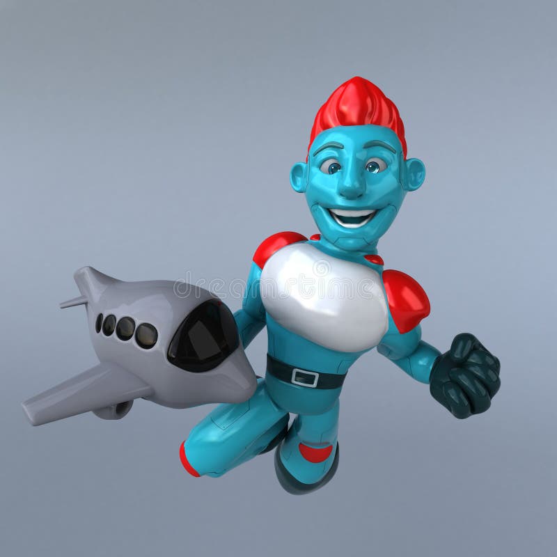 Red Robot - 3D Illustration Stock Illustration - Illustration of ...