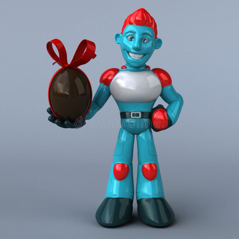 Red Robot - 3D Illustration Stock Illustration - Illustration of metal ...