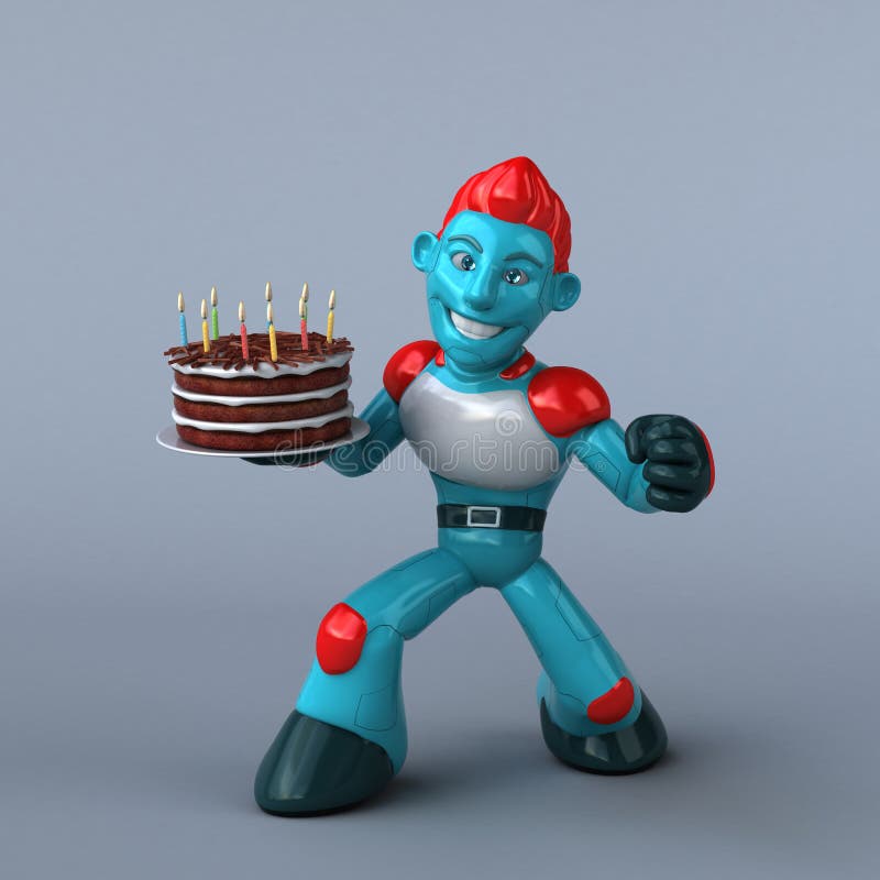 Red Robot - 3D Illustration Stock Illustration - Illustration of metal ...