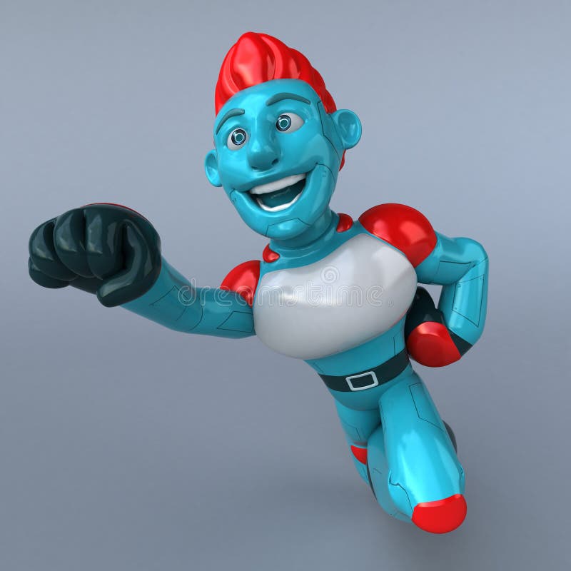 Red Robot - 3D Illustration Stock Illustration - Illustration of ...