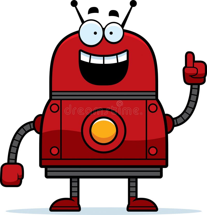 Red Robot Idea stock vector. Illustration of smile, vector - 47170223