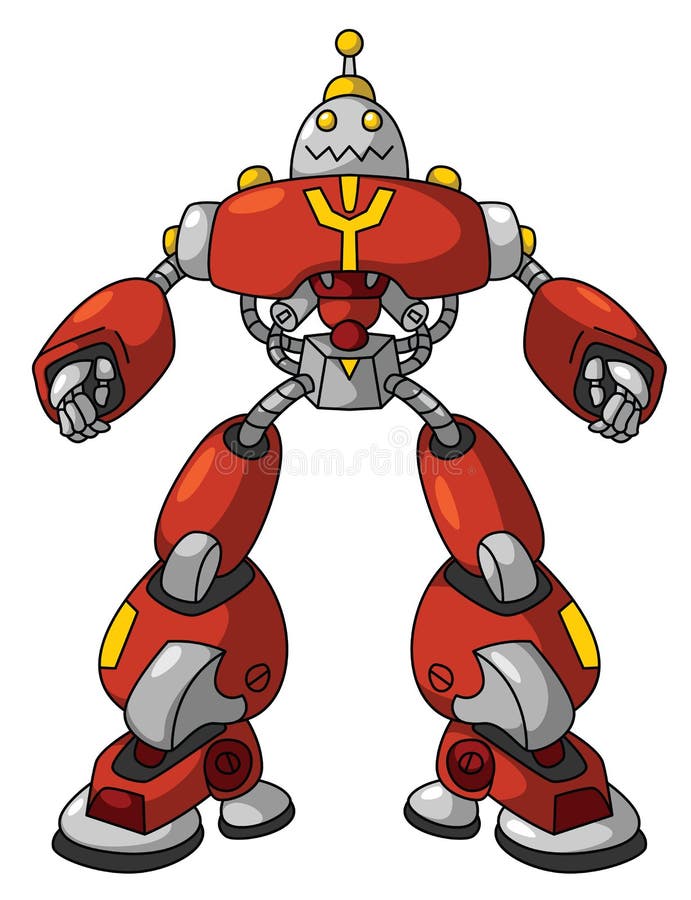 Red Robot stock illustration. Illustration of basic, technological ...
