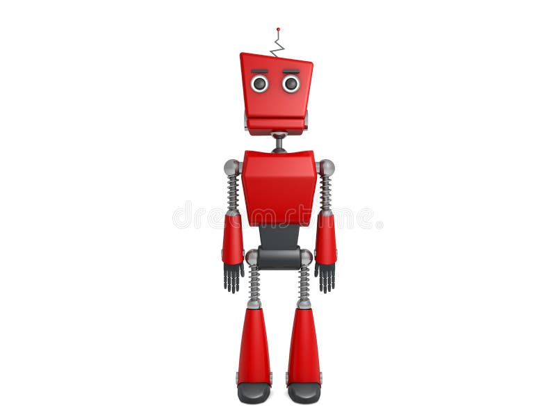 Red robot stock illustration. Illustration of intelligence - 46375348