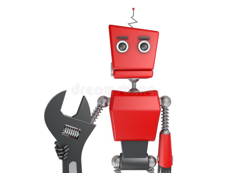 Red robot stock illustration. Illustration of cyber, cute - 46376093
