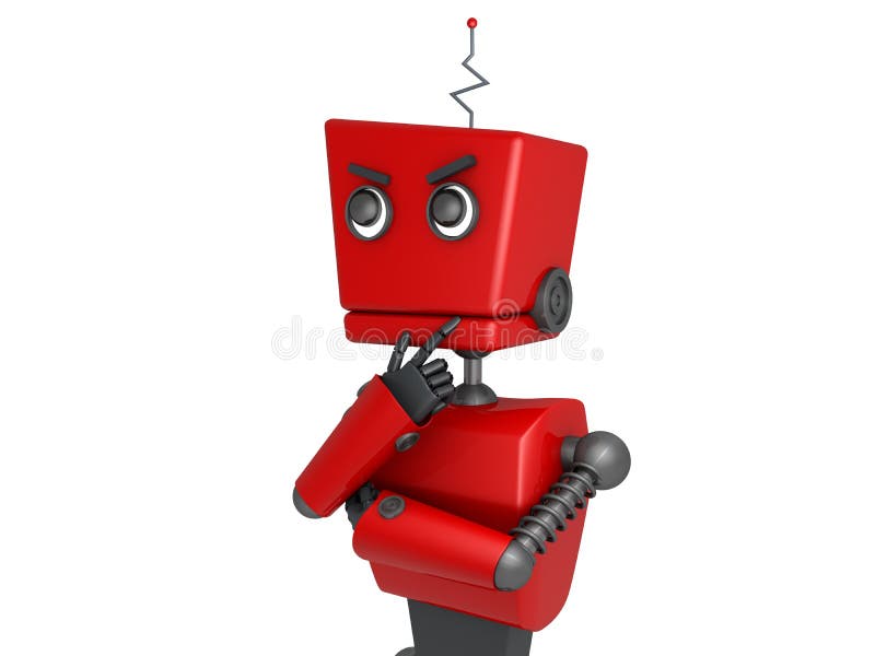 Red robot stock illustration. Illustration of idea, expression - 46376166