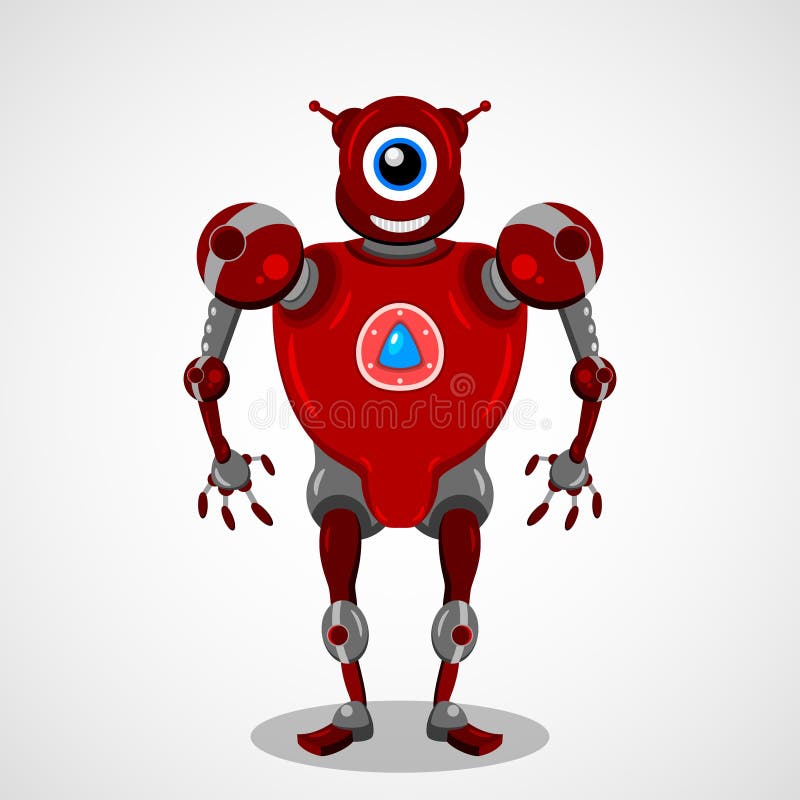 Red Robot, Mechanical Character, . Vector Graphic Design. Stock Vector ...