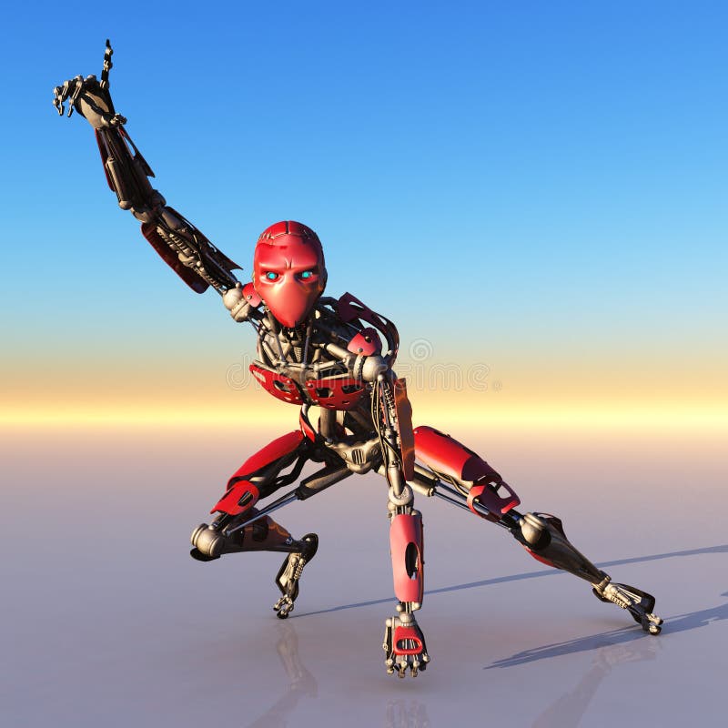 Robot Arm Pointing stock illustration. Illustration of electronic - 7426193