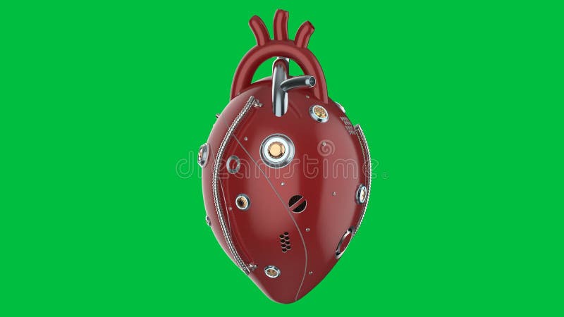 Red robotic heart isolated stock footage. Video of health - 184951260
