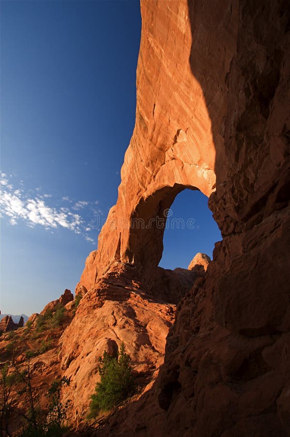 Sunset Panorama at Skyline Arch - Arches National Park, USA. Stock ...