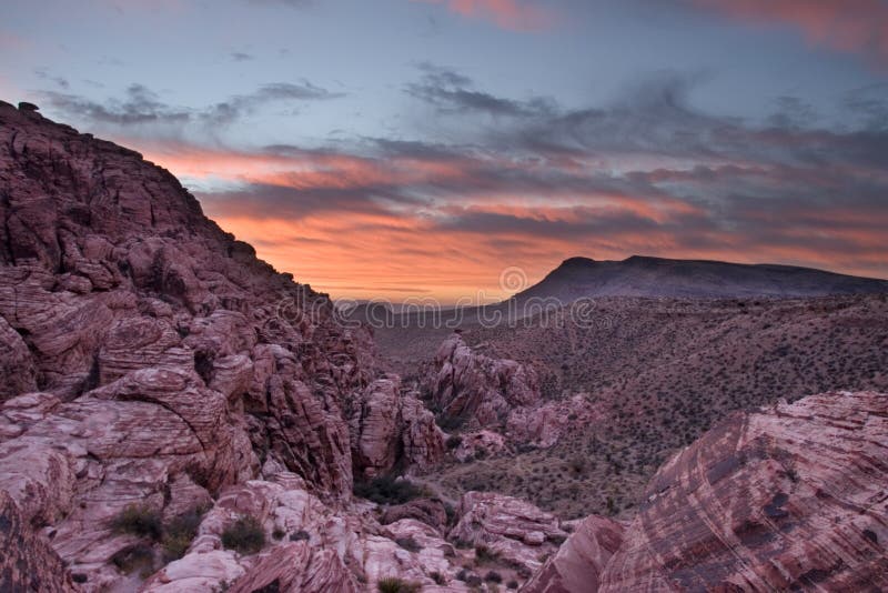Sunrise Over Red Rock Canyon Stock Photo - Image of canyon, mountain ...
