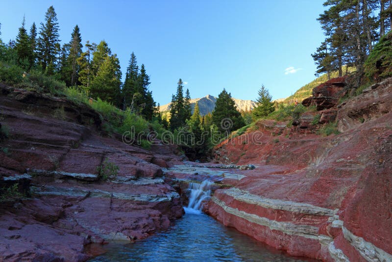 Red Rock Canyon in Rocky Mountains, Alberta Stock Photo - Image of ...