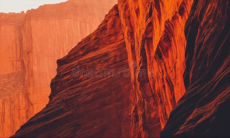Red Rock Canyon Wall with Layered Texture Stock Illustration ...
