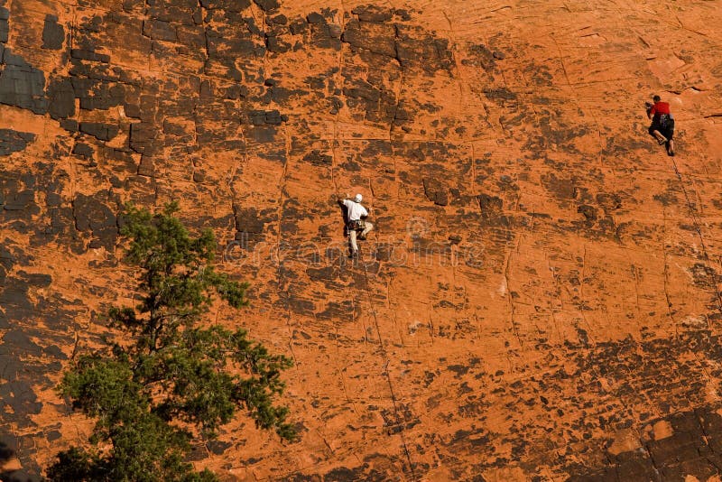 Red Rock Climbing stock photo. Image of fear, cliff, balance - 9699566