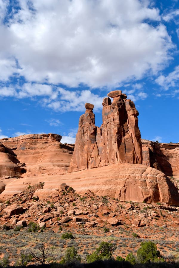 Red Rock Formation in Arches National Park Stock Photo - Image of ...
