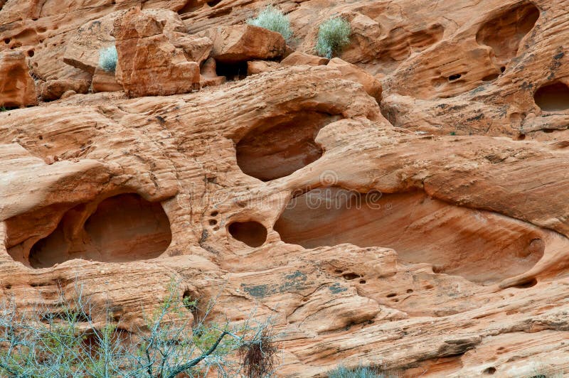 Red Rock Formation on Canyon Wall Stock Photo - Image of rolling ...