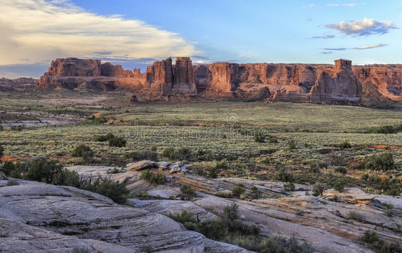 Red Rock Formations in Arches National Park, Utah Stock Photo - Image ...