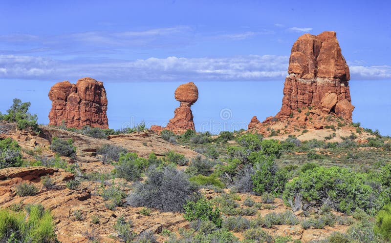 Formations of Arches National Park Stock Image - Image of southwestern ...