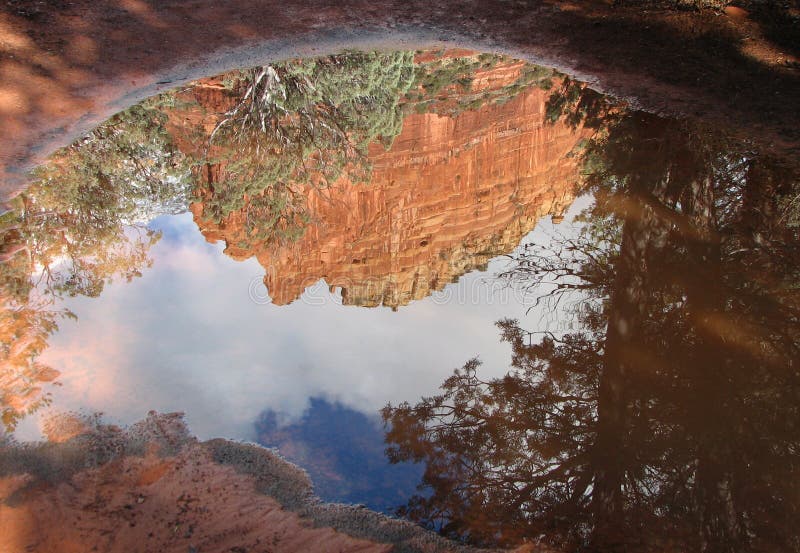 Red rock reflections stock image. Image of sedona, water - 3982795