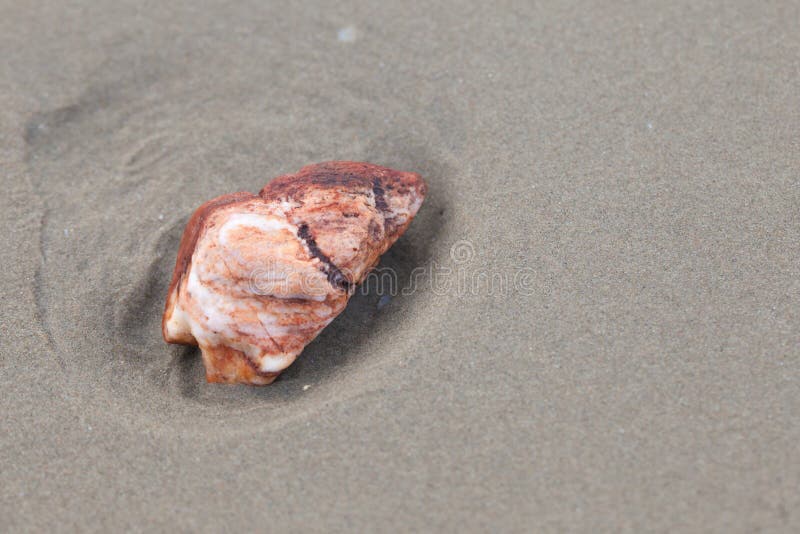 Red rock on the sand beach stock photo. Image of marine - 40510020