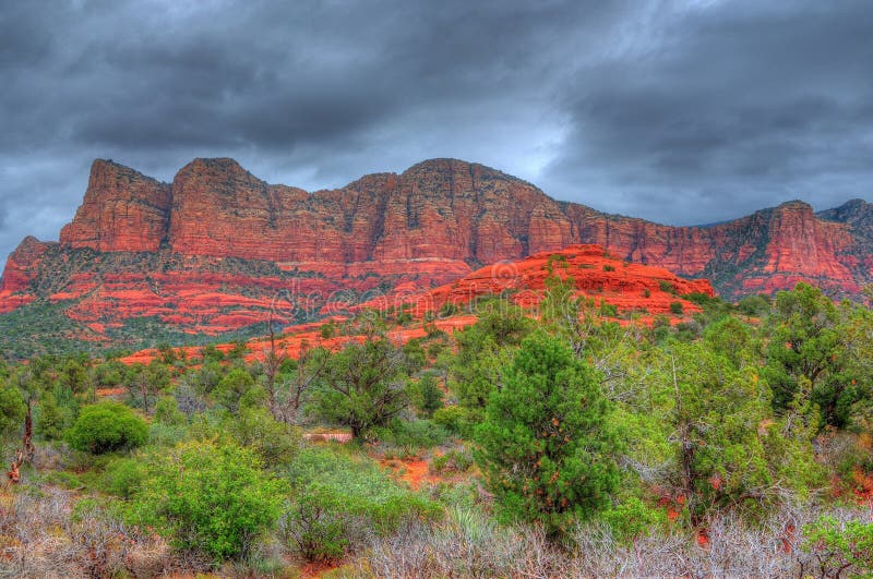 Red Rock Storm stock image. Image of rock, cacti, outstanding - 16958917